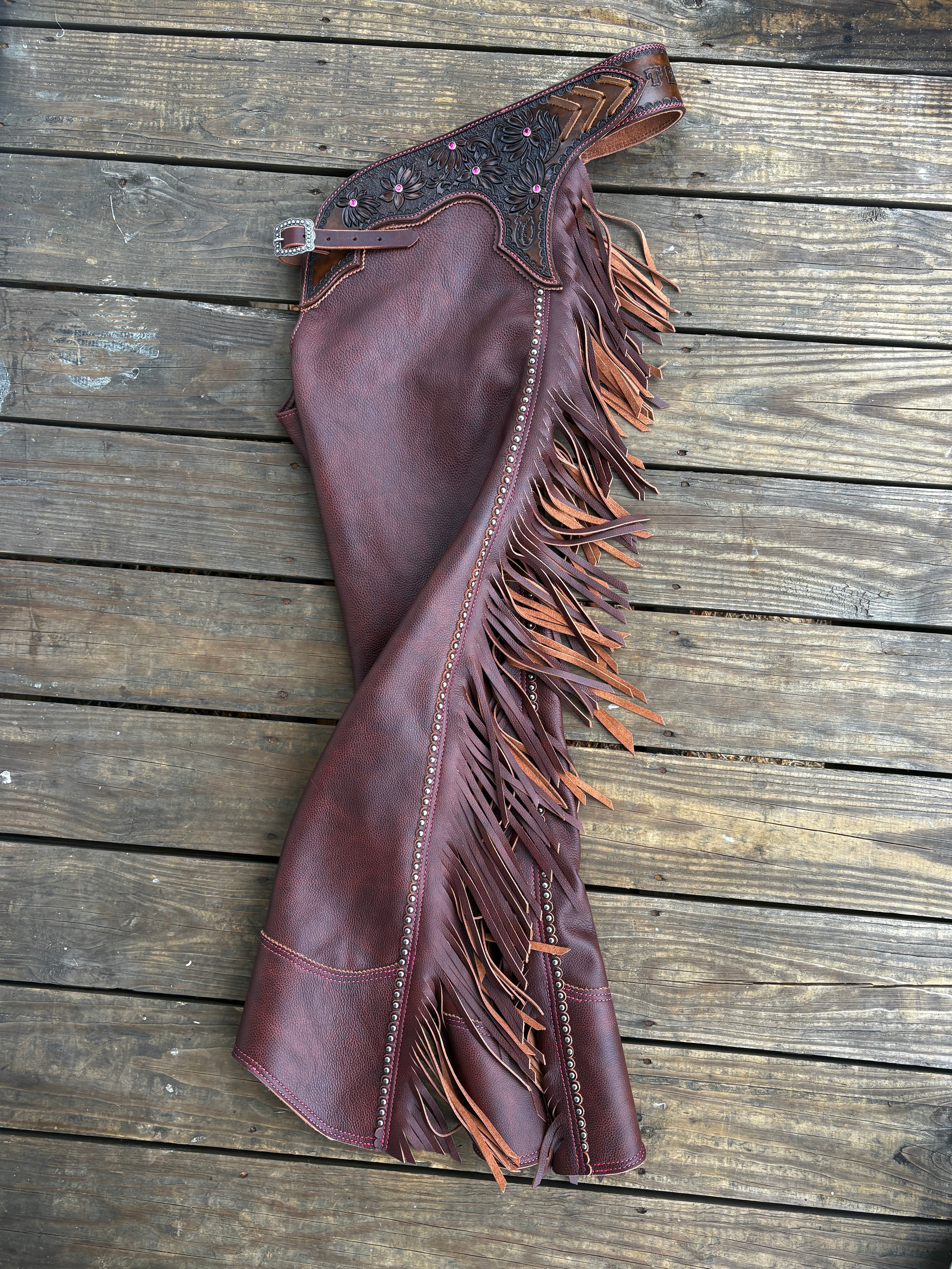 Custom full length chaps – Wild Spirit Leather